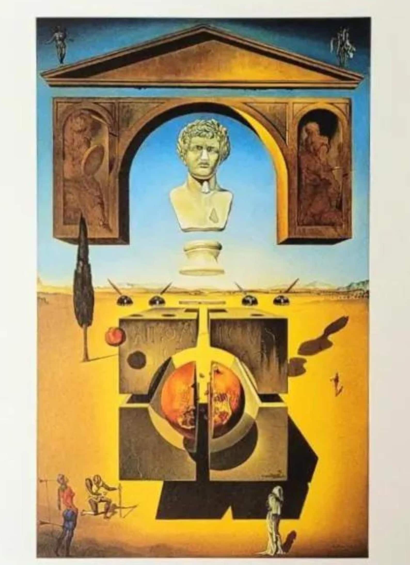 Salvador Dali Print the Splitting of the Atom Framed/matted 12x15 Frame ...