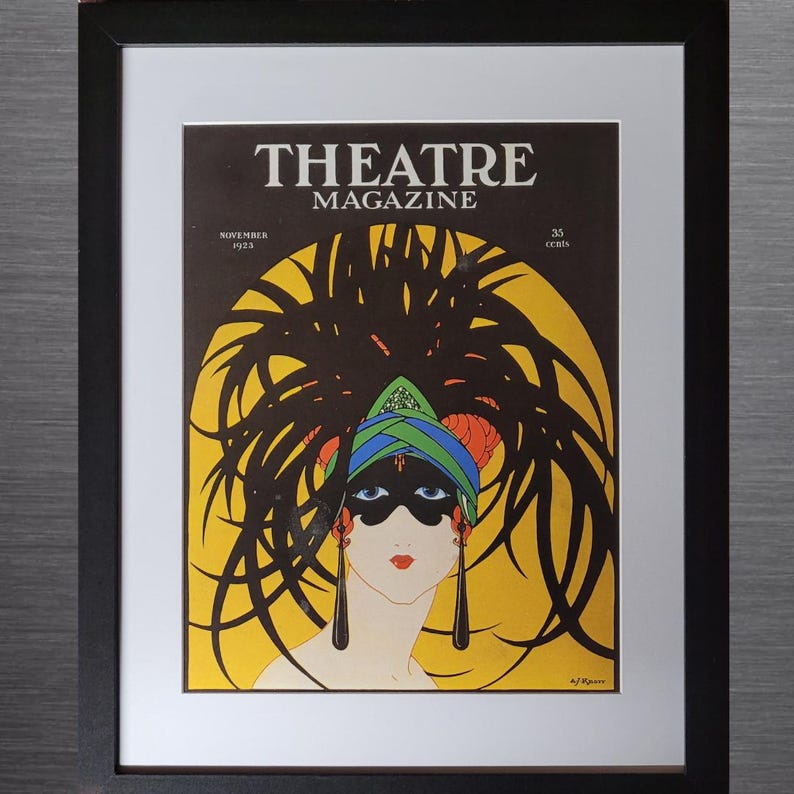 1923 Theatre Magazine Cover' Vintage 1985 Reproduction Print 12x15 ...