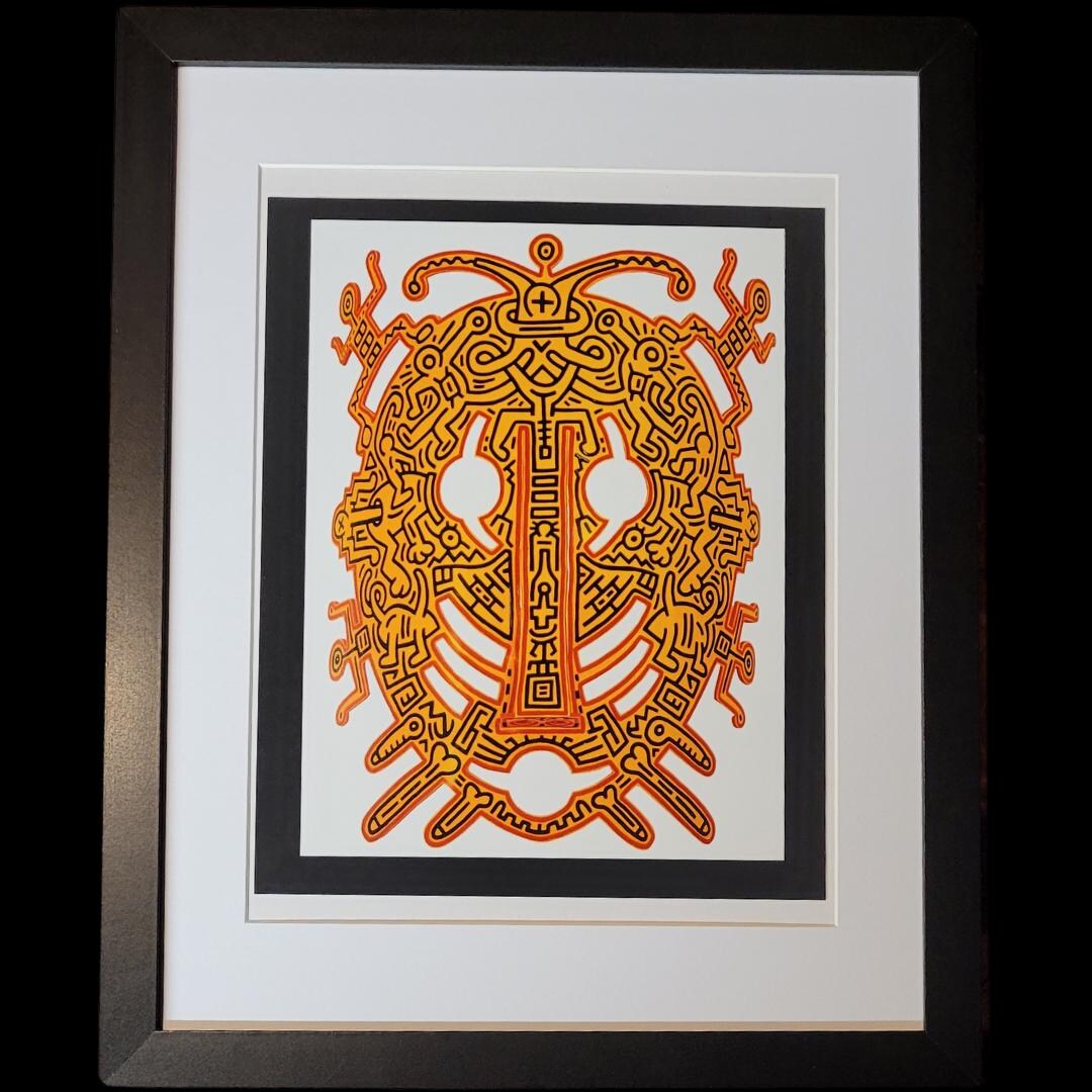 Keith Haring untitled Mask VTG Print Framed/matted 12x15 Frame - Etsy