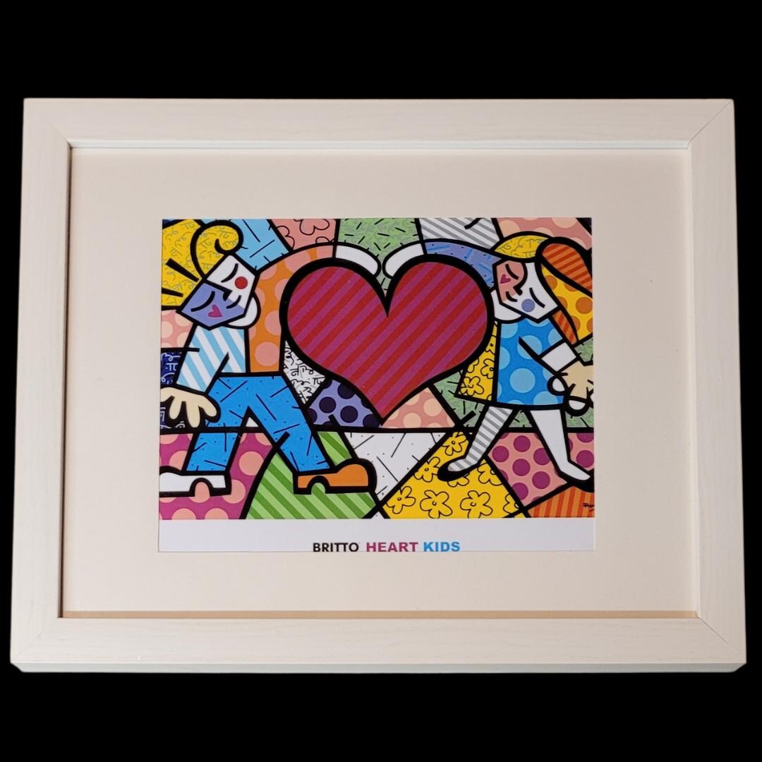 Romero Britto britto Heart Kids Print/mini Poster Framed/matted 12x15 ...