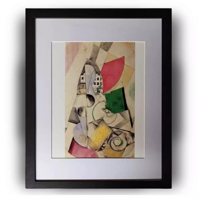 Marc Chagall 'cubist Landscape' Vintage 1964 Framed/matted 12x15 Frame ...