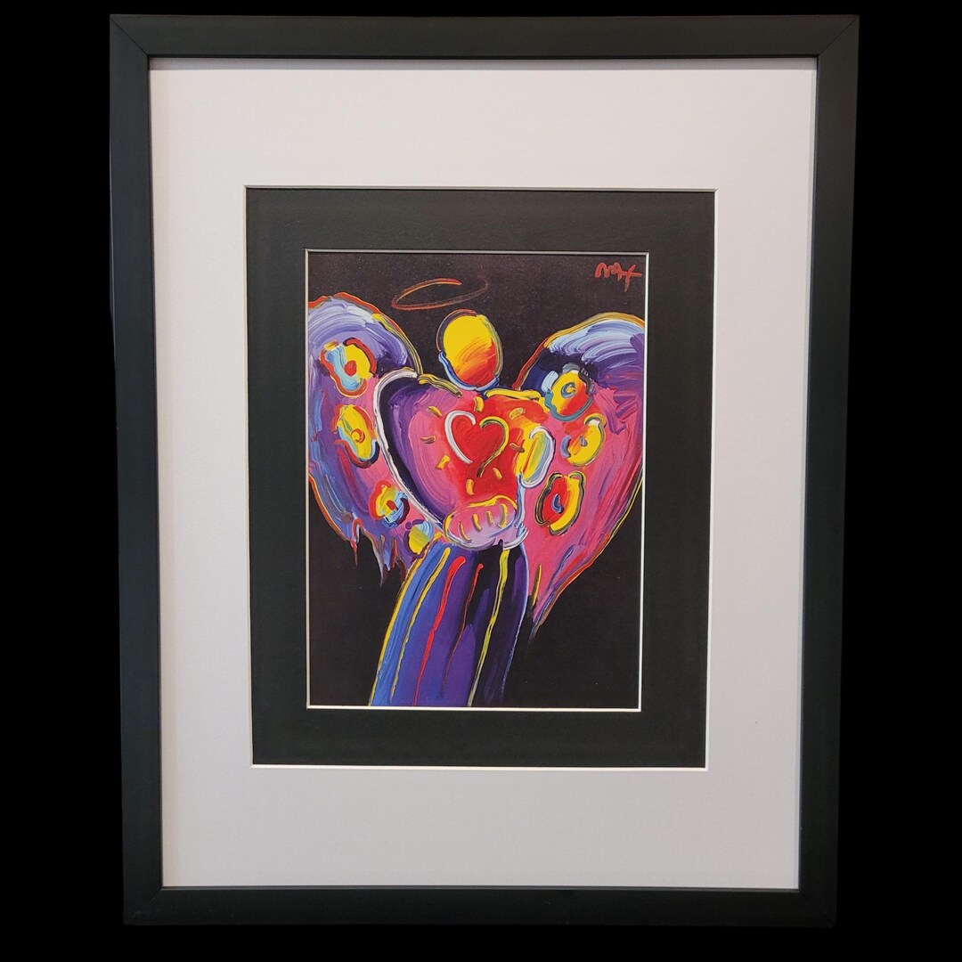 Peter Max angel With Heart Vintage Plate Signed Contemporary Pop Art ...