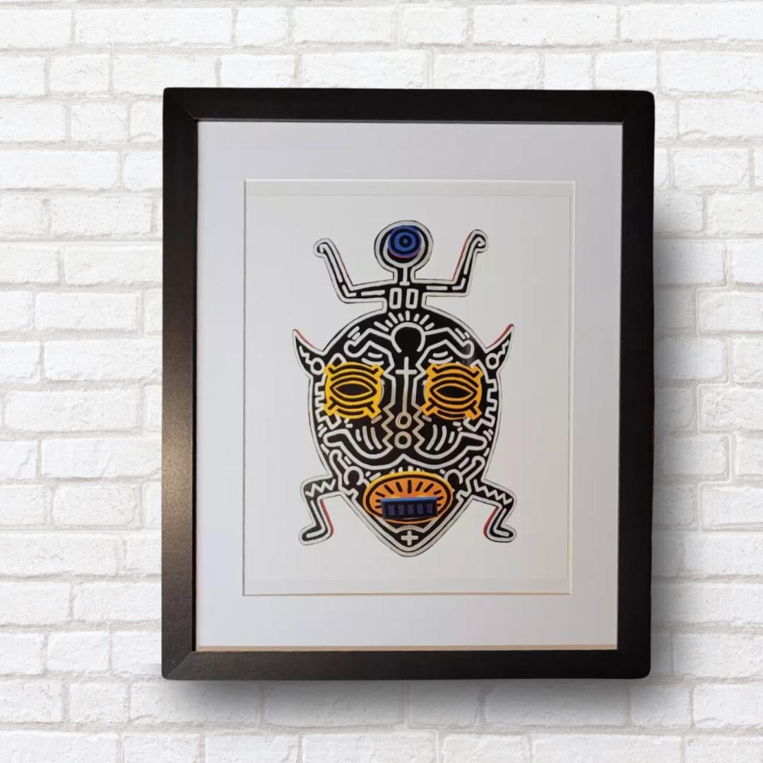 Keith Haring hollywood African Mask Pop Art Print 12x15 Frame With Mat ...