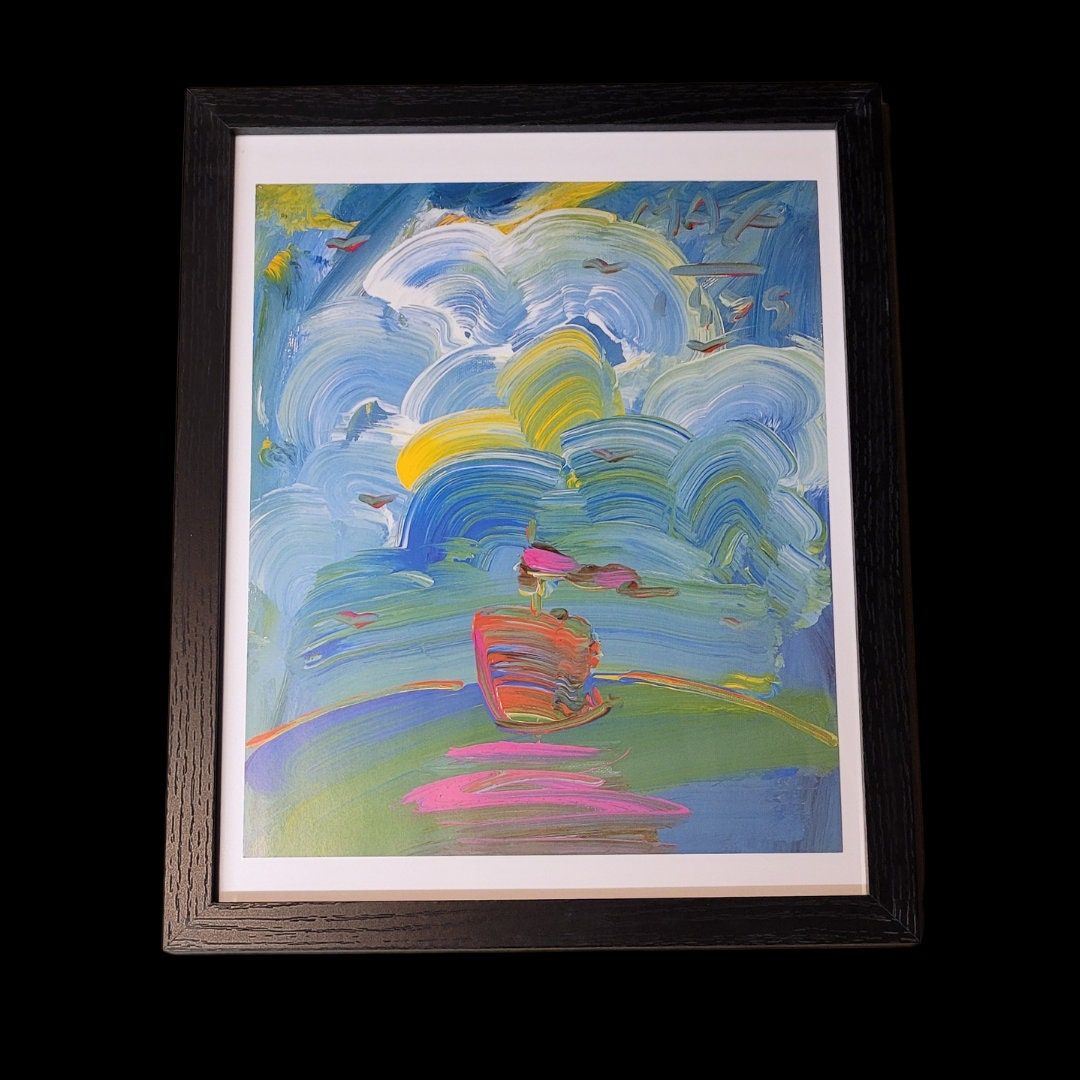 Peter Max Beautiful sailboat Vintage Pop Art Print New Frame Excellent ...