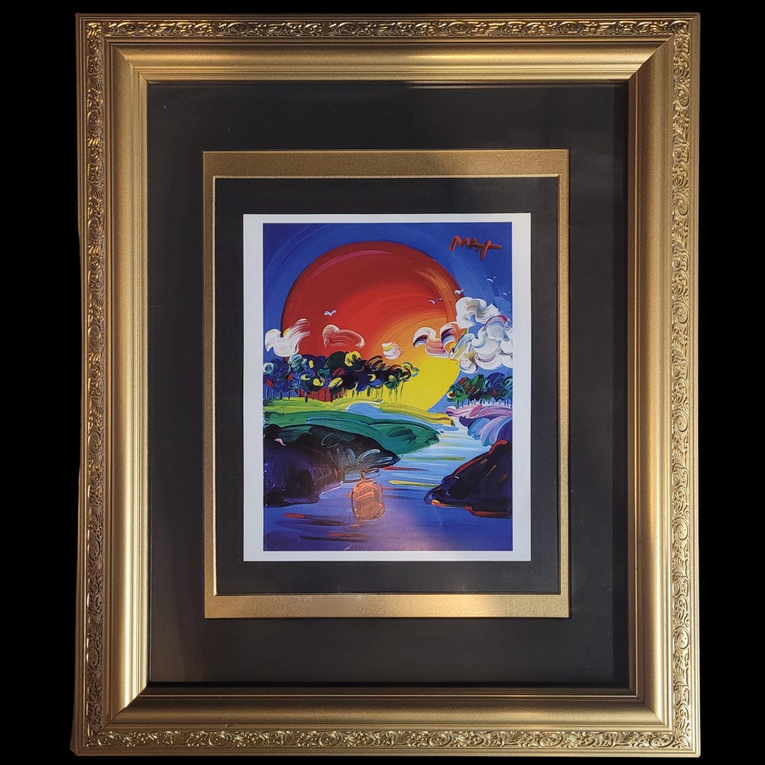 Peter Max without Borders Vintage Pop Art Print 14x17 Gold Ornate Frame ...