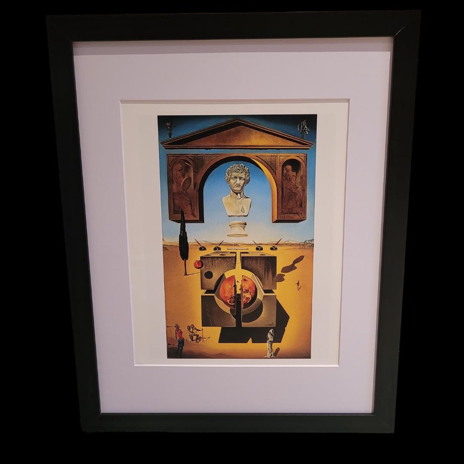 Salvador Dali Print the Splitting of the Atom Framed/matted 12x15 Frame ...
