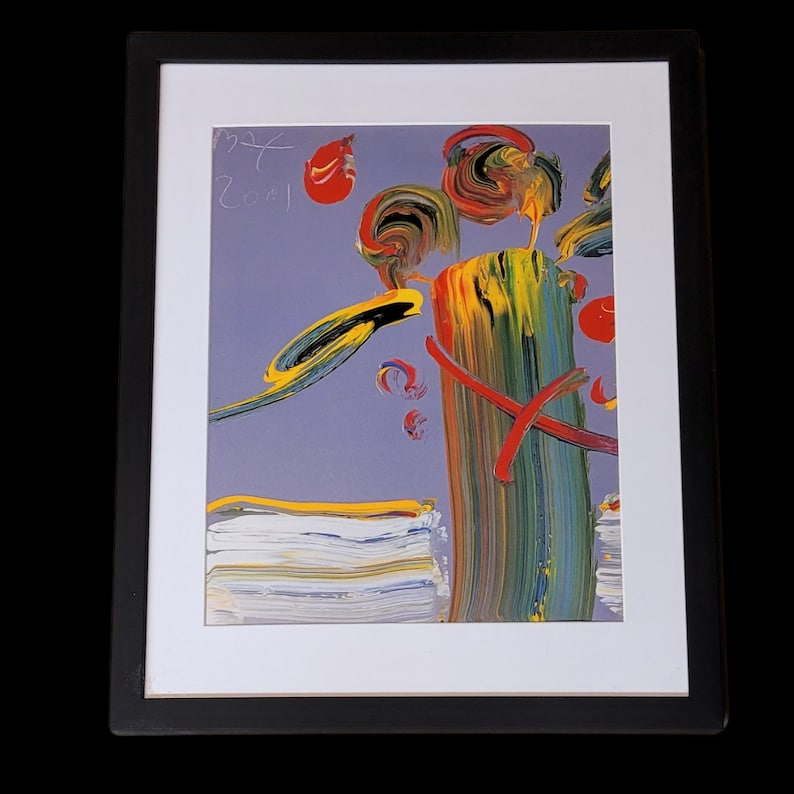 Peter Max Signed vase With Flowers on Gray Vintage Pop Art Print 11x14 ...