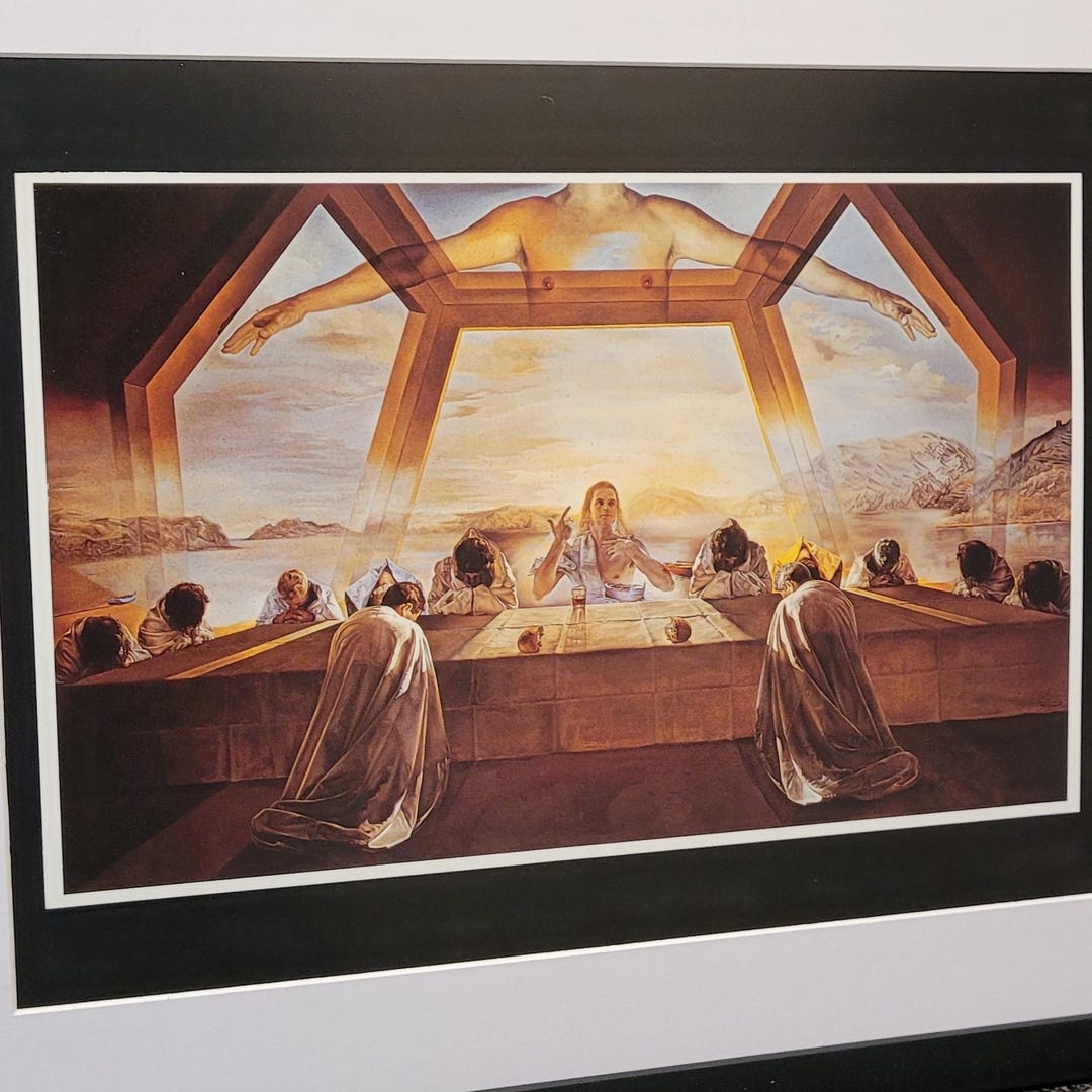 Salvador Dali Surrealism Art Print 'the Last Supper' Framed & Matted ...