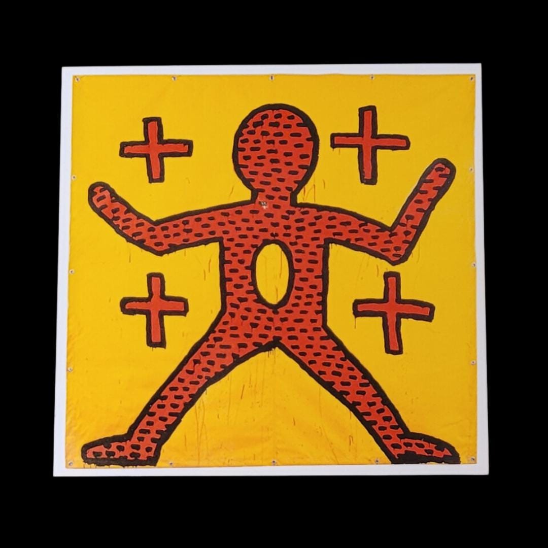 Keith Haring figure in Red Book Plate Print Framed 11x14 Excellent ...