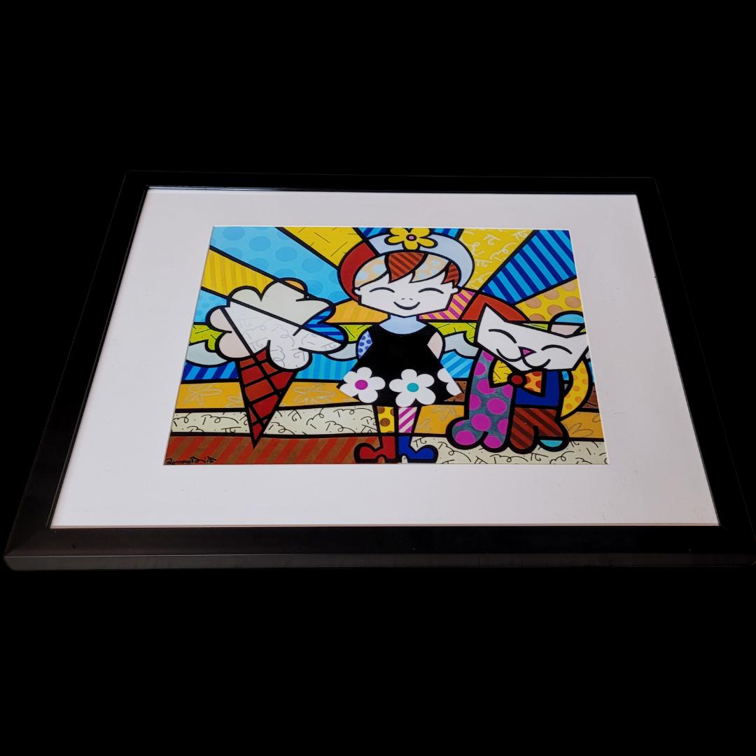 Romero Britto brianna Print Framed/matted 15x12 Frame Beautiful ...