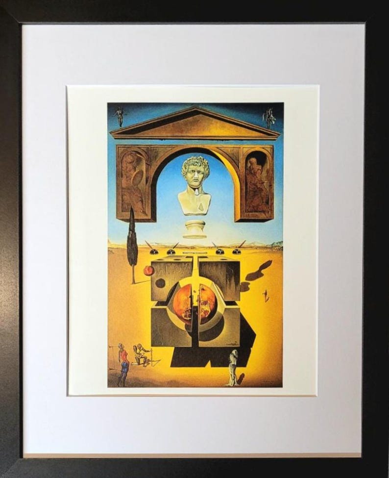 Salvador Dali Print the Splitting of the Atom Framed/matted 12x15 Frame ...