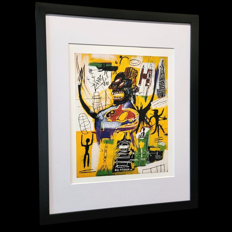 Jean-michel Basquiat pyro NY 80's Retro Style Print Framed Matted ...