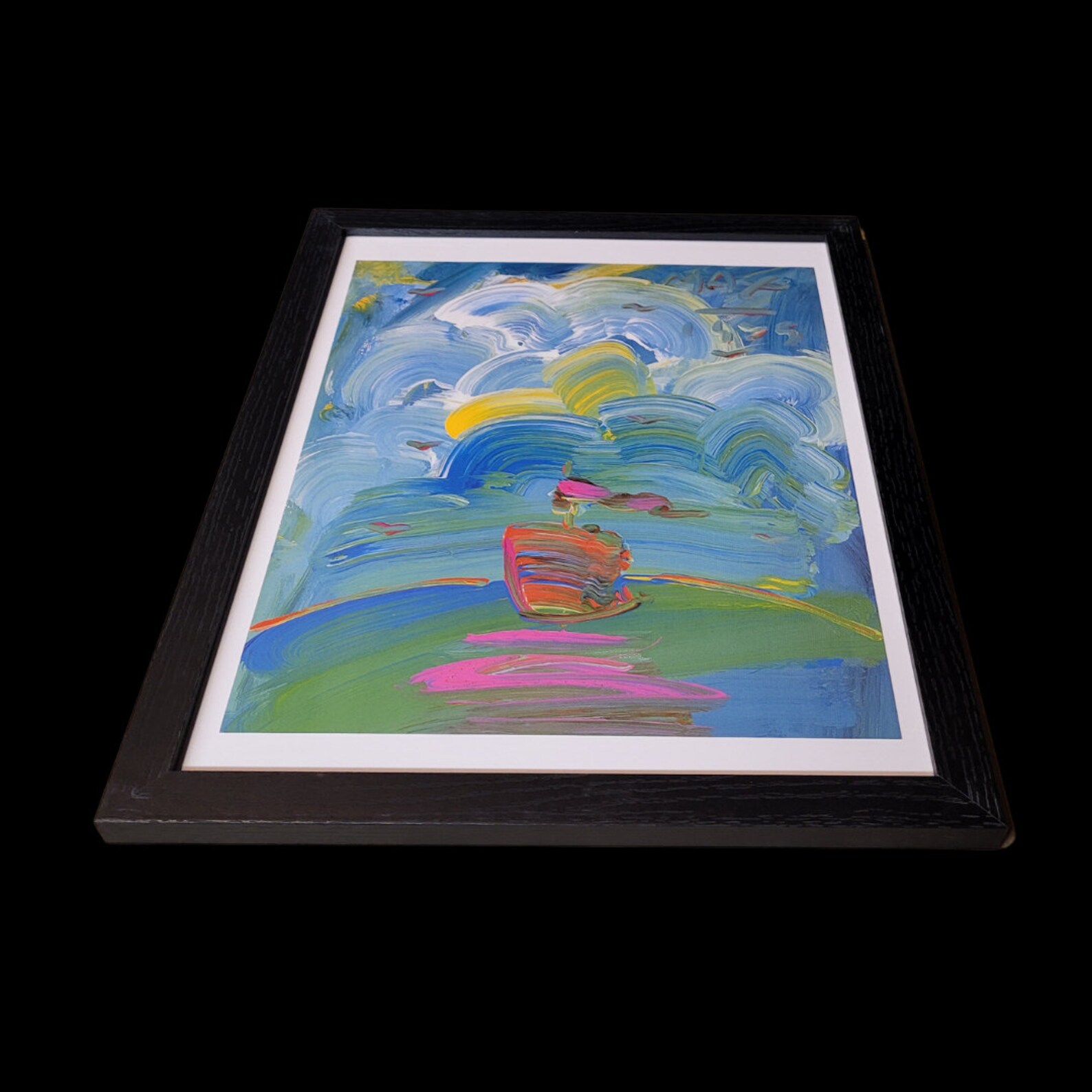 Peter Max Beautiful sailboat Vintage Pop Art Print New Frame Excellent ...