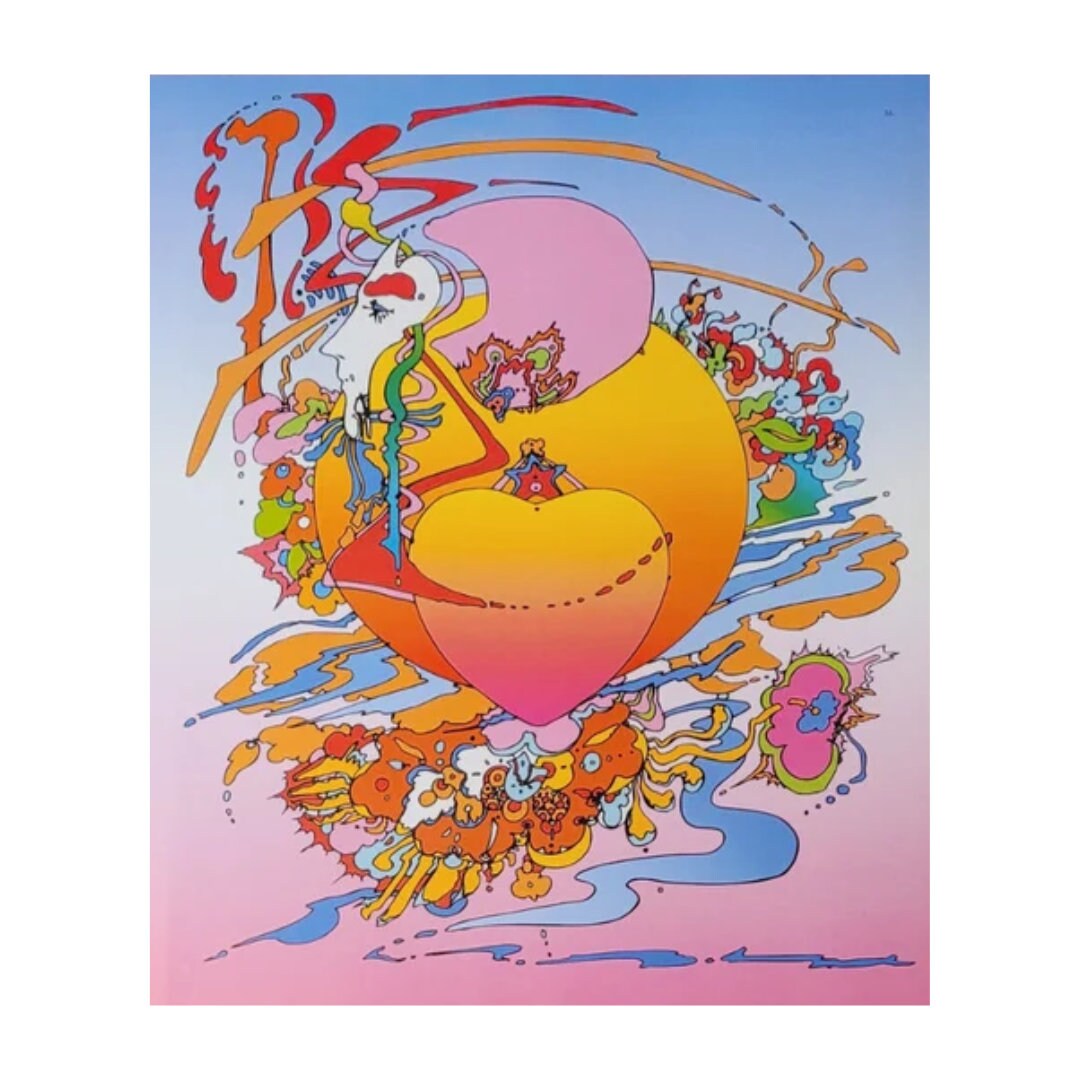 Peter Max Heart Orange Vintage Pop Art Beautiful Colors New 11x14 Frame ...