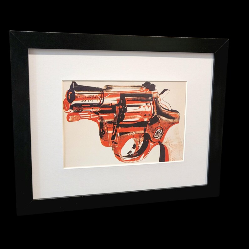 Andy Warhol gun NY 80's Retro Style Contemporary Pop Art Print Framed ...