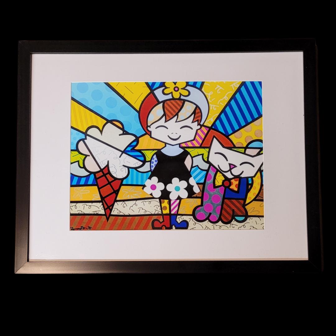 Romero Britto brianna Print Framed/matted 15x12 Frame Beautiful ...