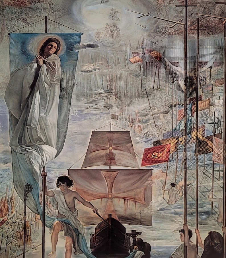 Salvador Dali "discovery of America" Vintage 1990 Contemporary Framed ...