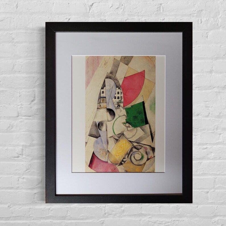 Marc Chagall 'cubist Landscape' Vintage 1964 Framed/matted 12x15 Frame ...