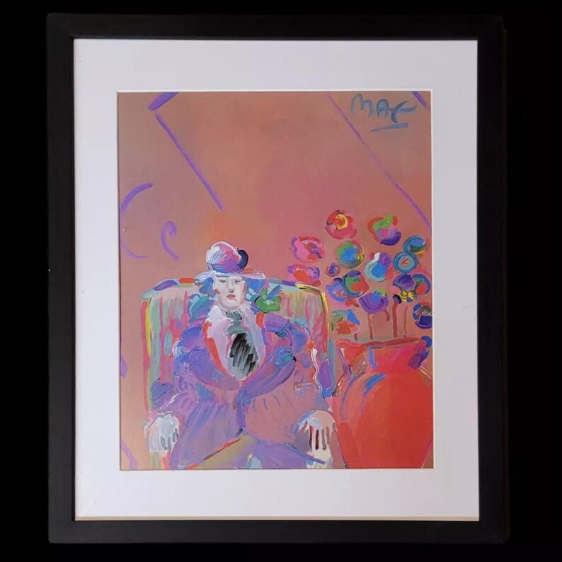 Peter Max Beautiful seated Man Print 12x15 Frame - Etsy