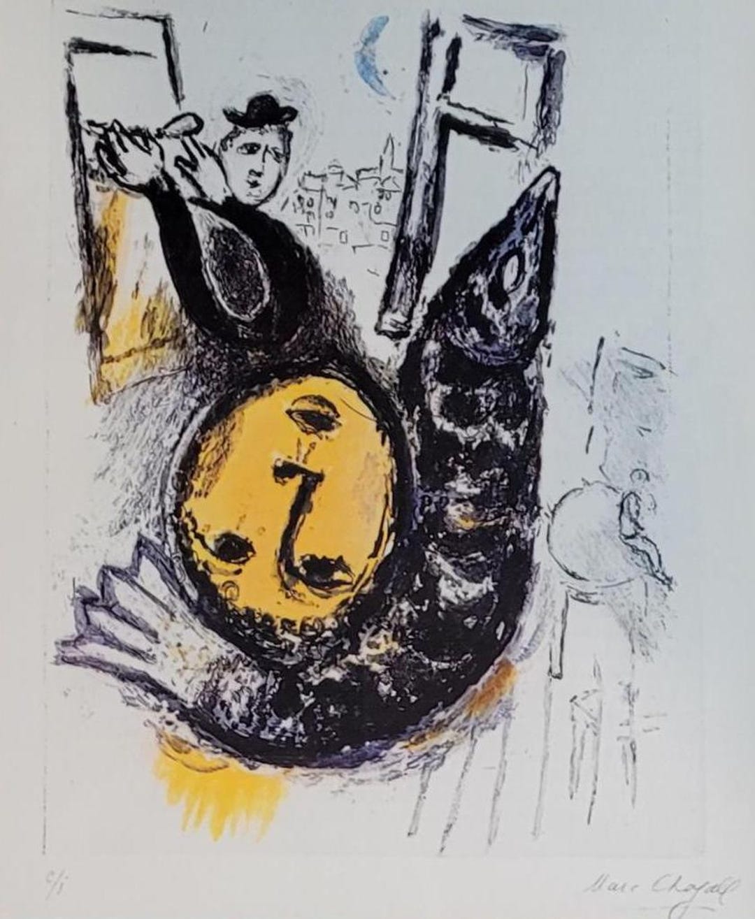 Marc Chagall 'the Bad Subjects' Vintage Print, Plate Signed Collectible ...