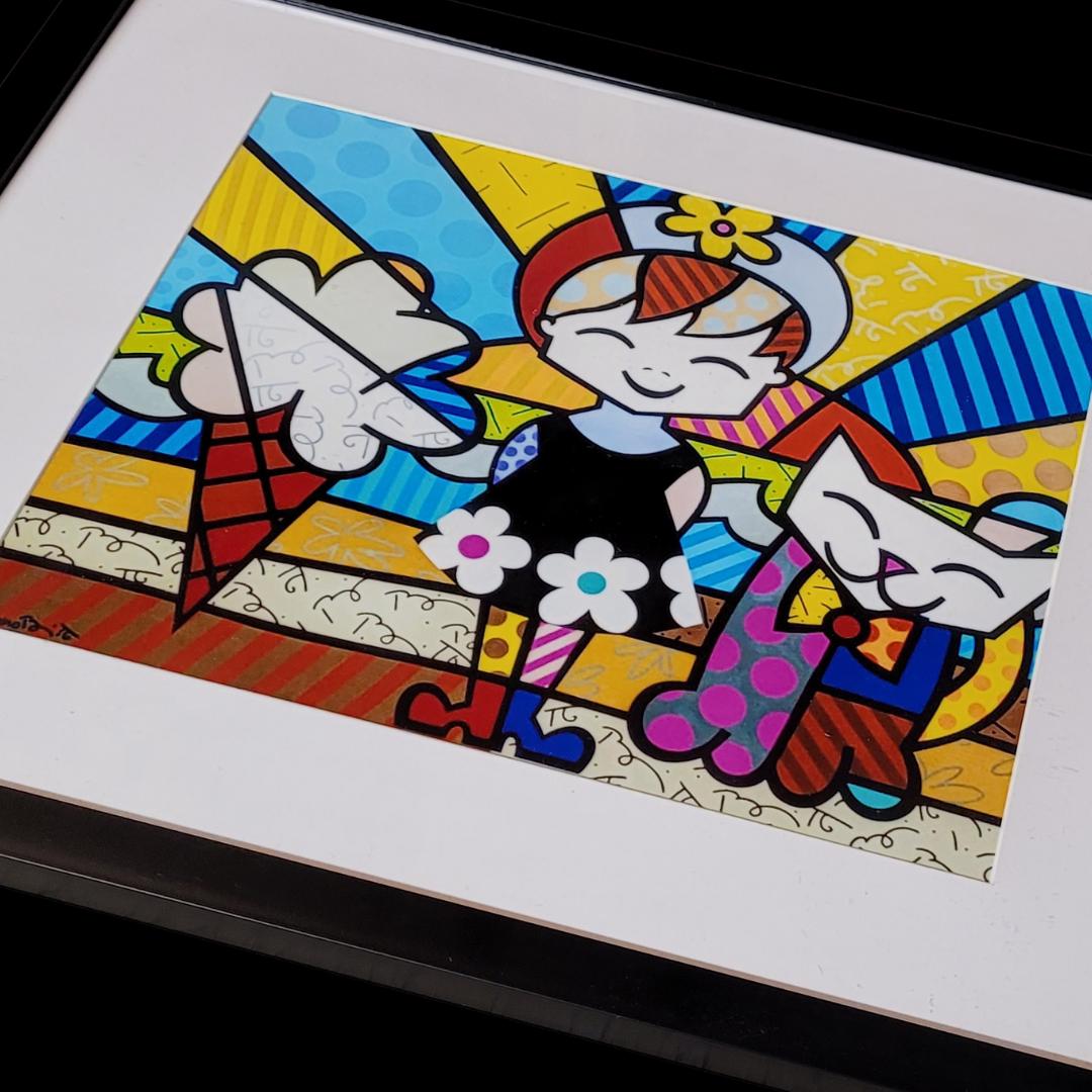Romero Britto brianna Print Framed/matted 15x12 Frame Beautiful ...