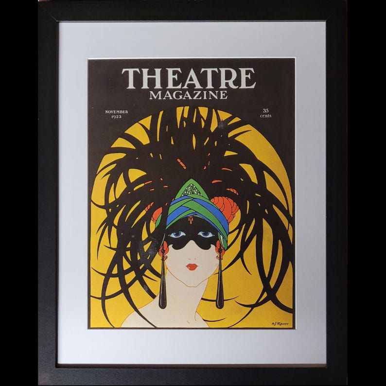 1923 Theatre Magazine Cover' Vintage 1985 Reproduction Print 12x15 ...