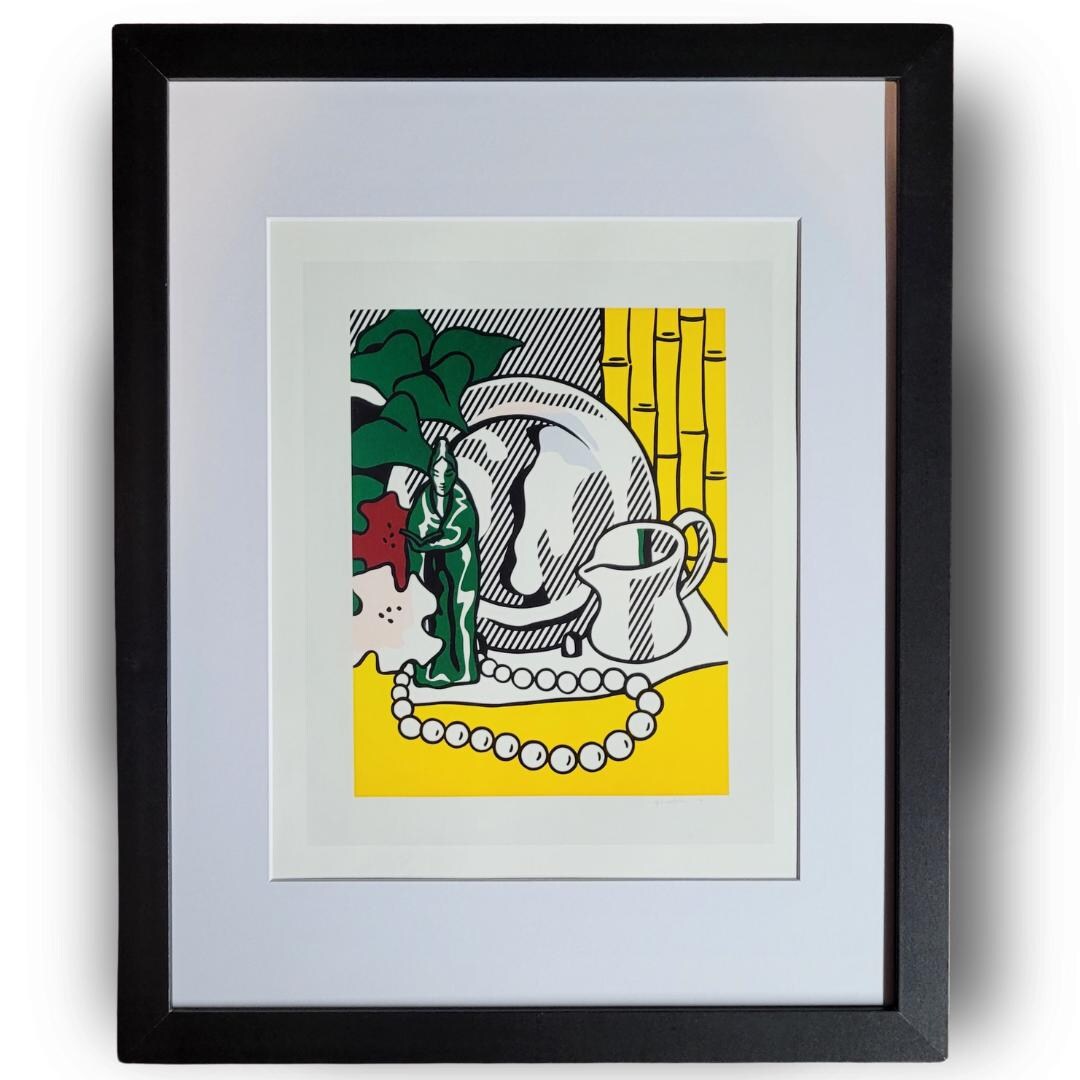 Roy Lichenstein Print still Life W/figurine Framed/matted Wall Art ...
