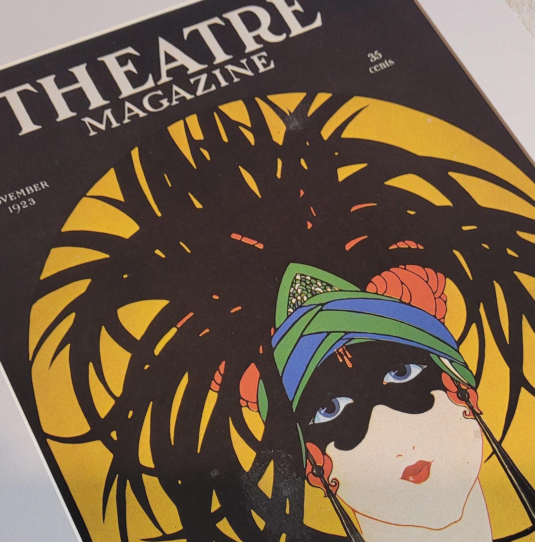 1923 Theatre Magazine Cover Vintage Lithograph Framed 12x15 Free ...