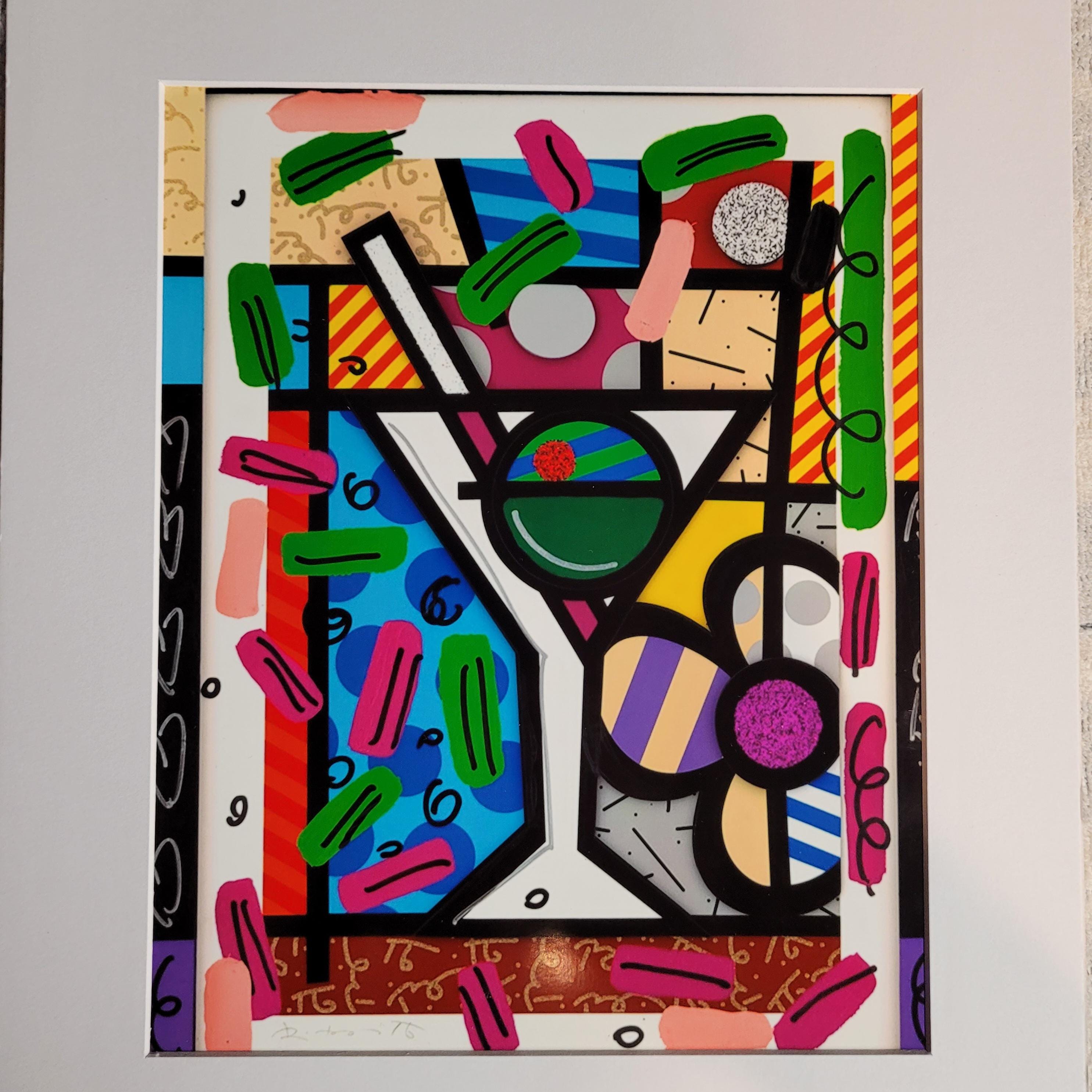 Romero Britto Pop Art Print Framed & Matted, Vibrant Colors, Home Decor ...