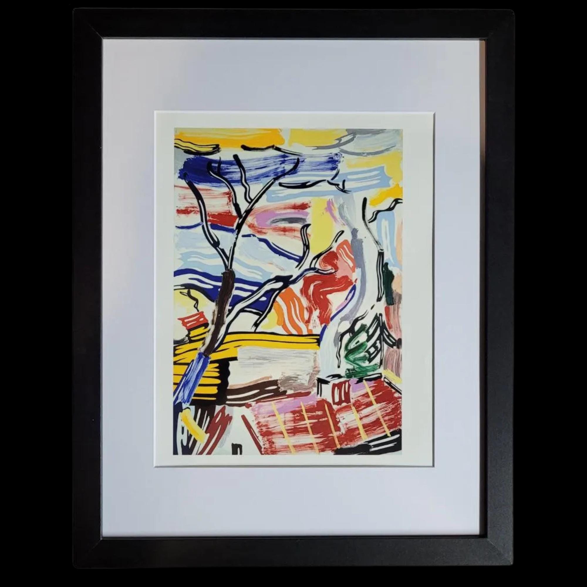 Roy Lichtenstein "landscape With Red Roof" Framed Iconic Pop Art Print ...