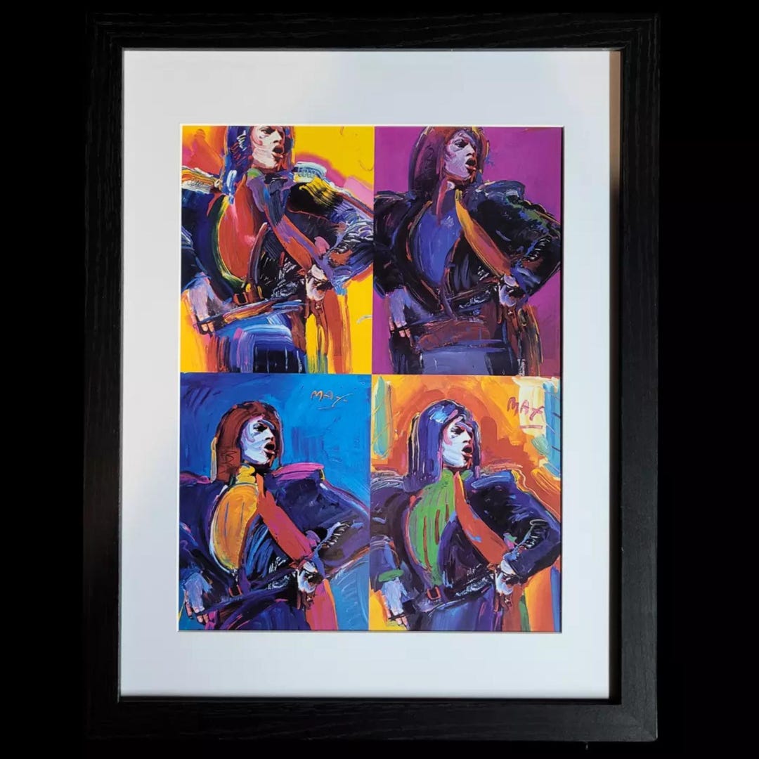 Peter Max mick Jagger Vintage Plate Signed Contemporary Pop Art Print ...