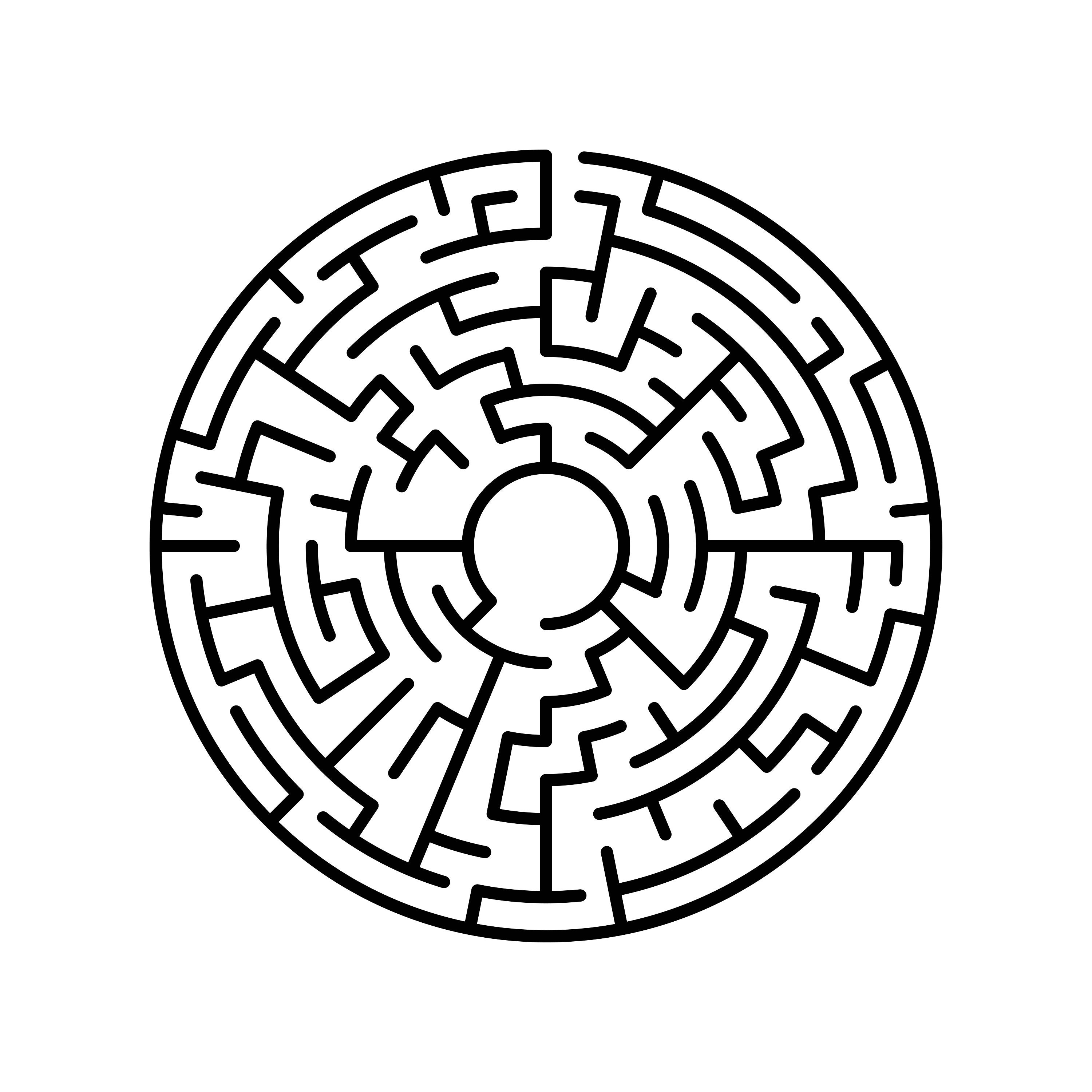 Circular Maze SVG Round Maze EPS Vector Maze Maze Dxf Maze | Etsy