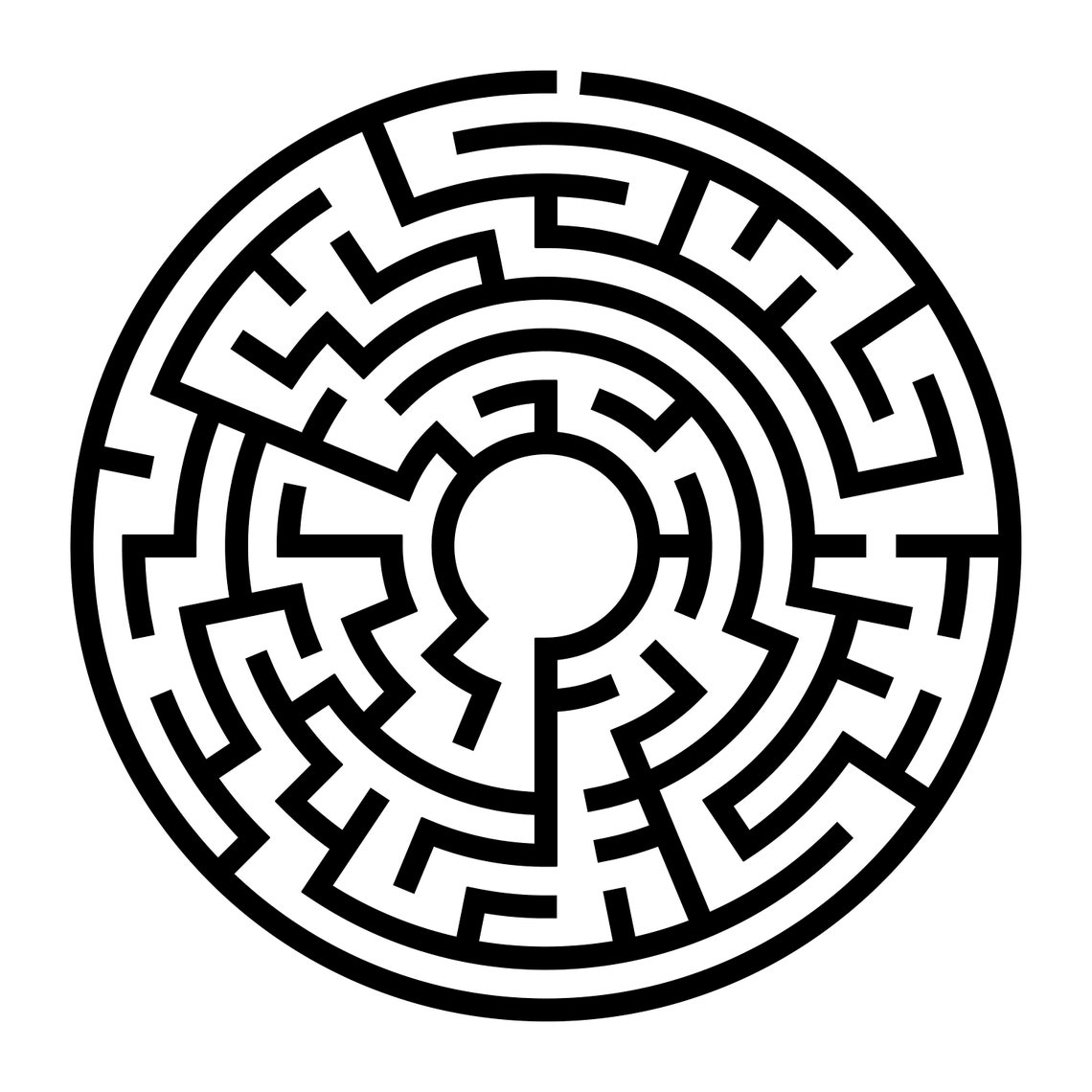 25 Сircular Mazes. Maze Bundle. Round Maze SVG Maze EPS | Etsy