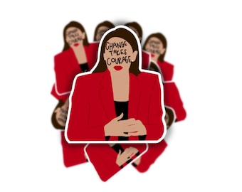 AOC Alexandria Ocasio Cortez Sticker Change Takes Courage - Etsy