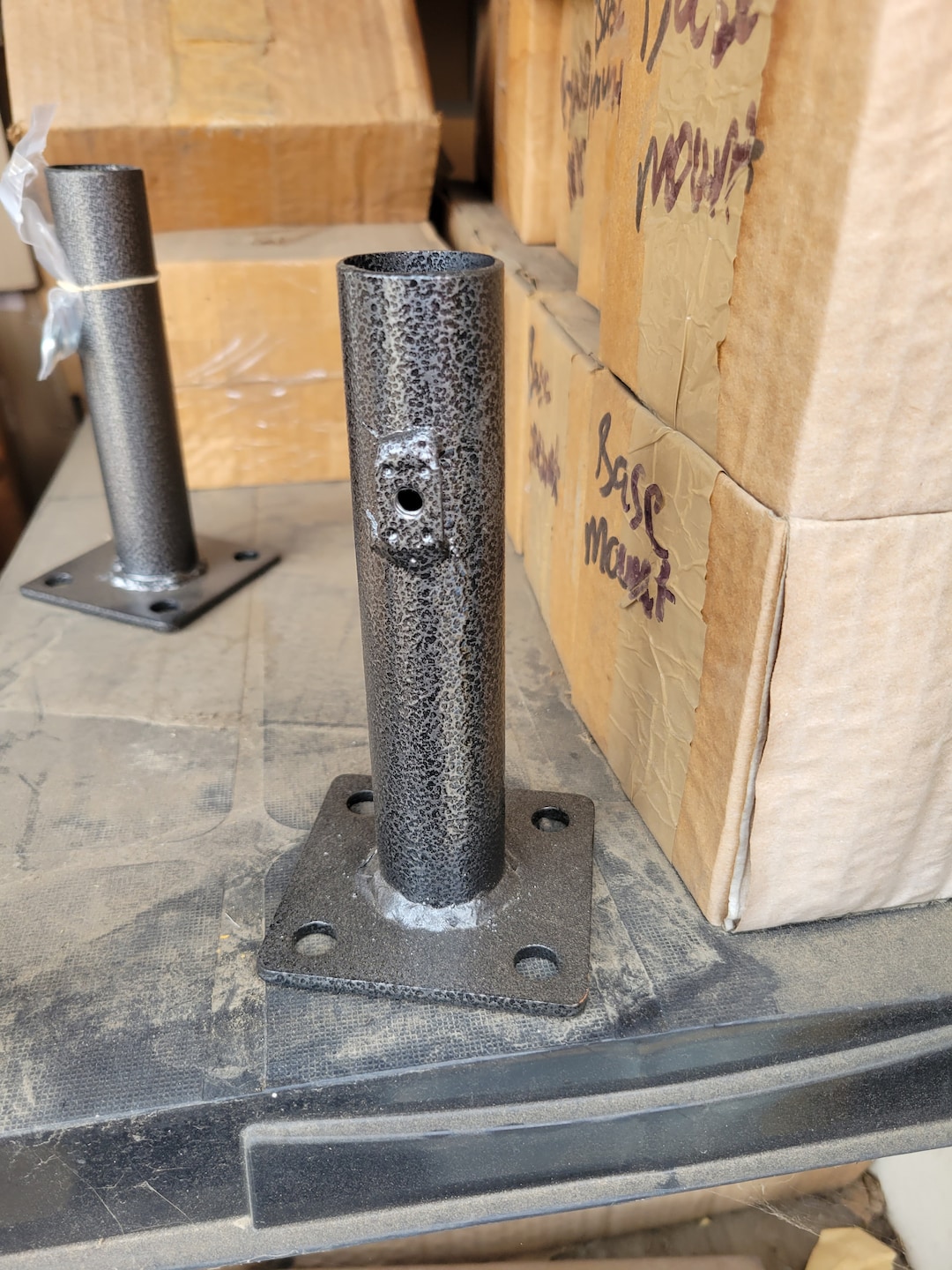 Powder-coated Base Mount for Flag Poles | 6" Tall | 3" X 3" Square Base ...