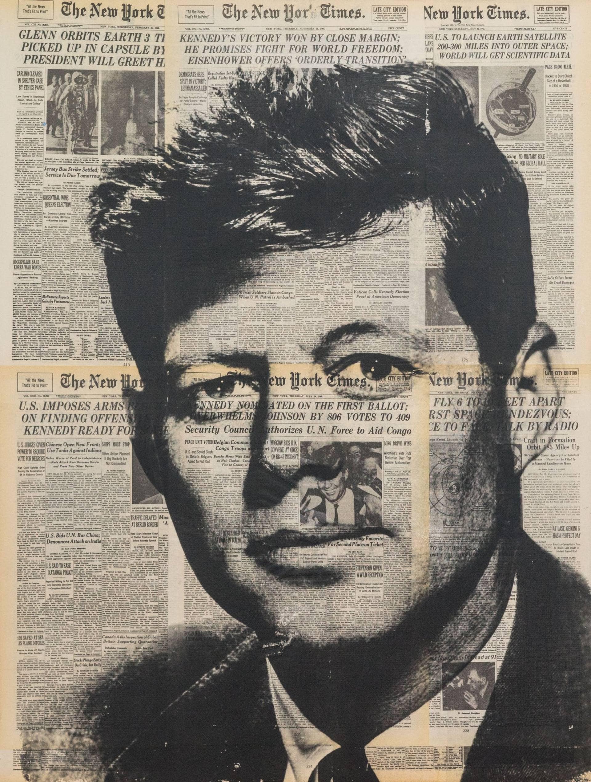 JFK John F Kennedy Collage Pop Art Gemälde Wanddekoration | Etsy