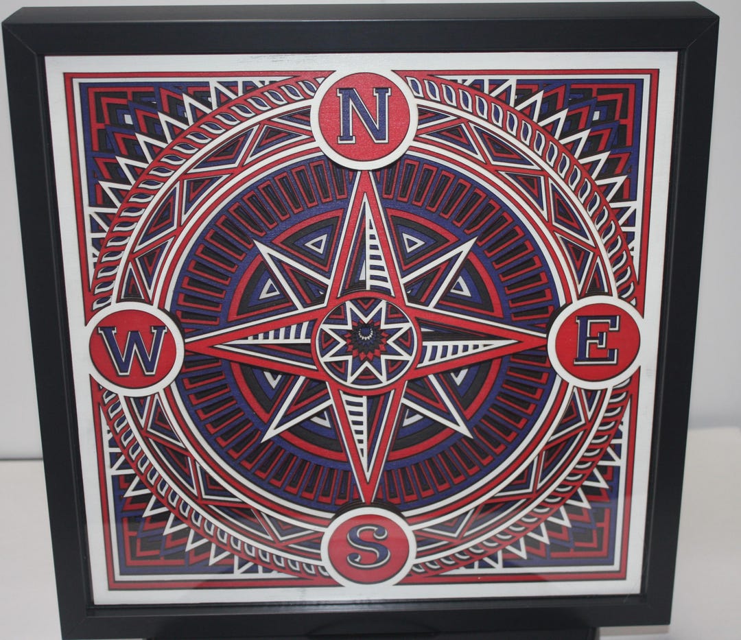Nautical Compass Mandala Decal, Nautical Mandala Art, Shadow Box Art ...