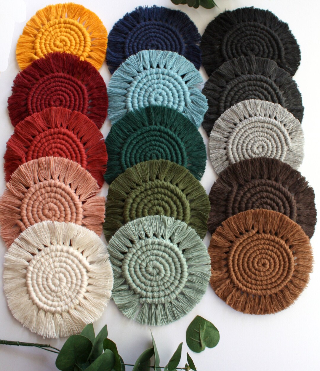Macrame Coaster, Spiral Fringe Coaster,cotton Coaster, Coffee Table ...