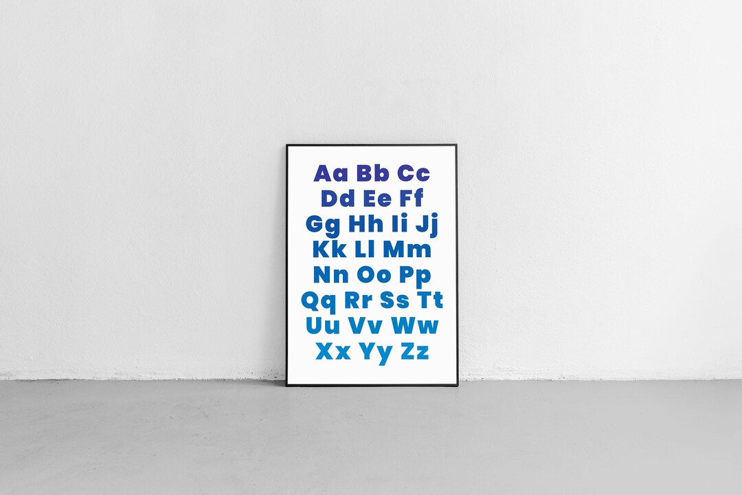 Alphabet Printable Art, A-Z Wall Art, Digital Download, Typography ...