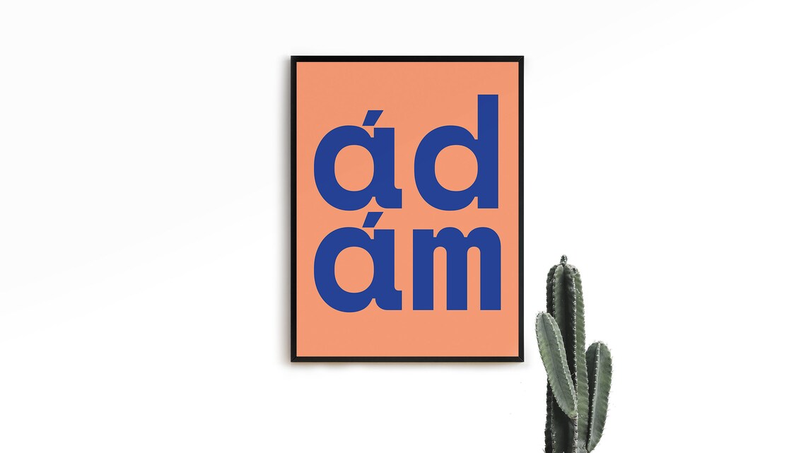 Adam Printable Art, Adam Name Poster, Boys Room Decor, Name Printable ...