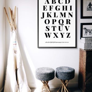 Alphabet Printable Art, A-Z Wall Art, Digital Download, Typography ...