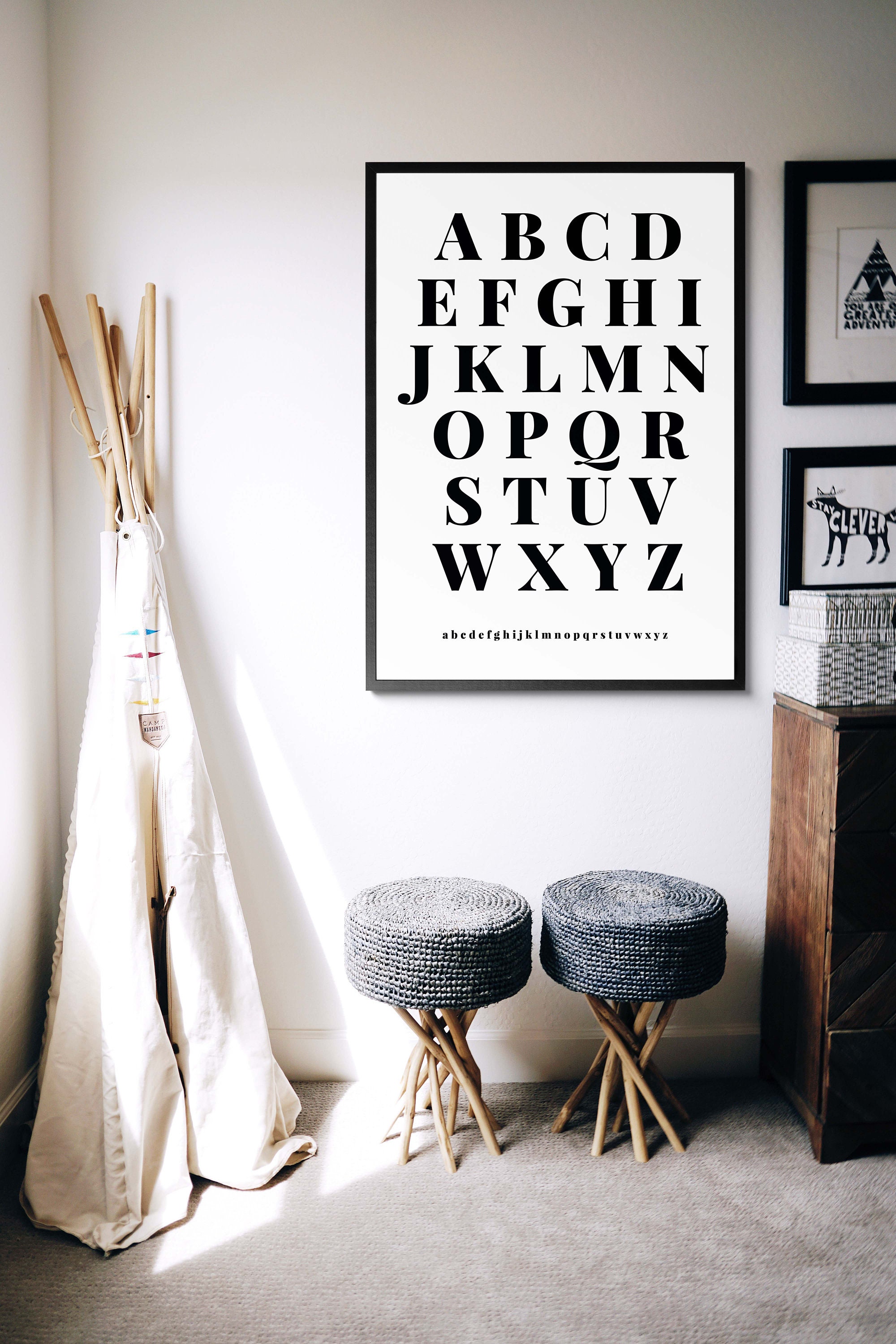 Alphabet Printable Art, A-Z Wall Art, Digital Download, Typography ...
