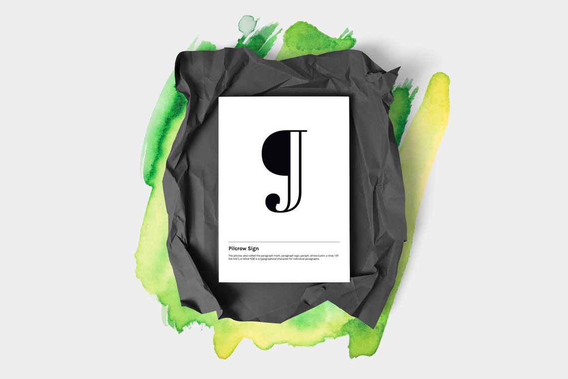 Pilcrow Sign, Paragraph Mark, Alinea, Typography, Printable Art ...