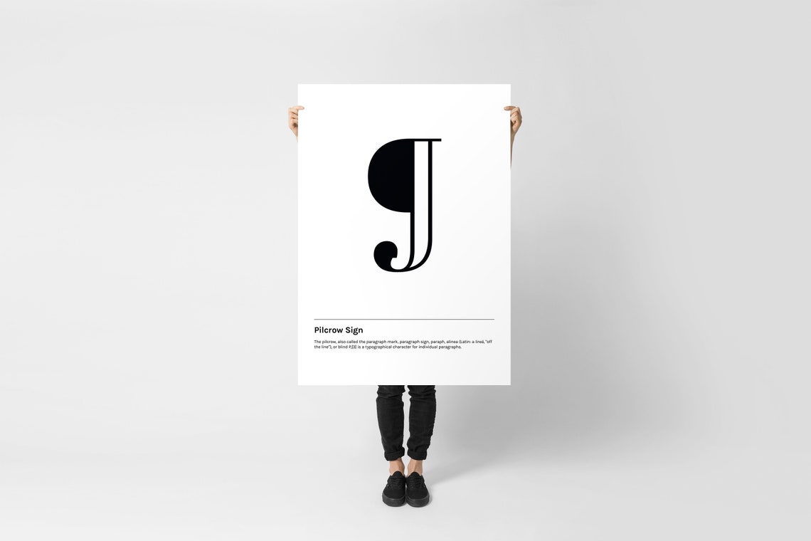 Pilcrow Sign, Paragraph Mark, Alinea, Typography, Printable Art ...