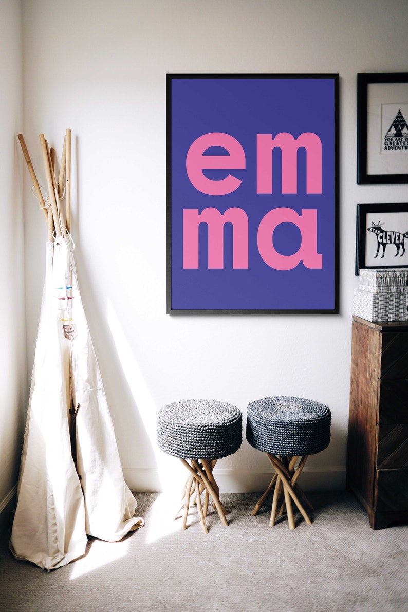 Emma Printable Art, Emma Name Poster, Girls Room Decor, Name Printable ...