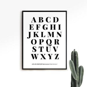 Alphabet Printable Art, A-Z Wall Art, Digital Download, Typography ...