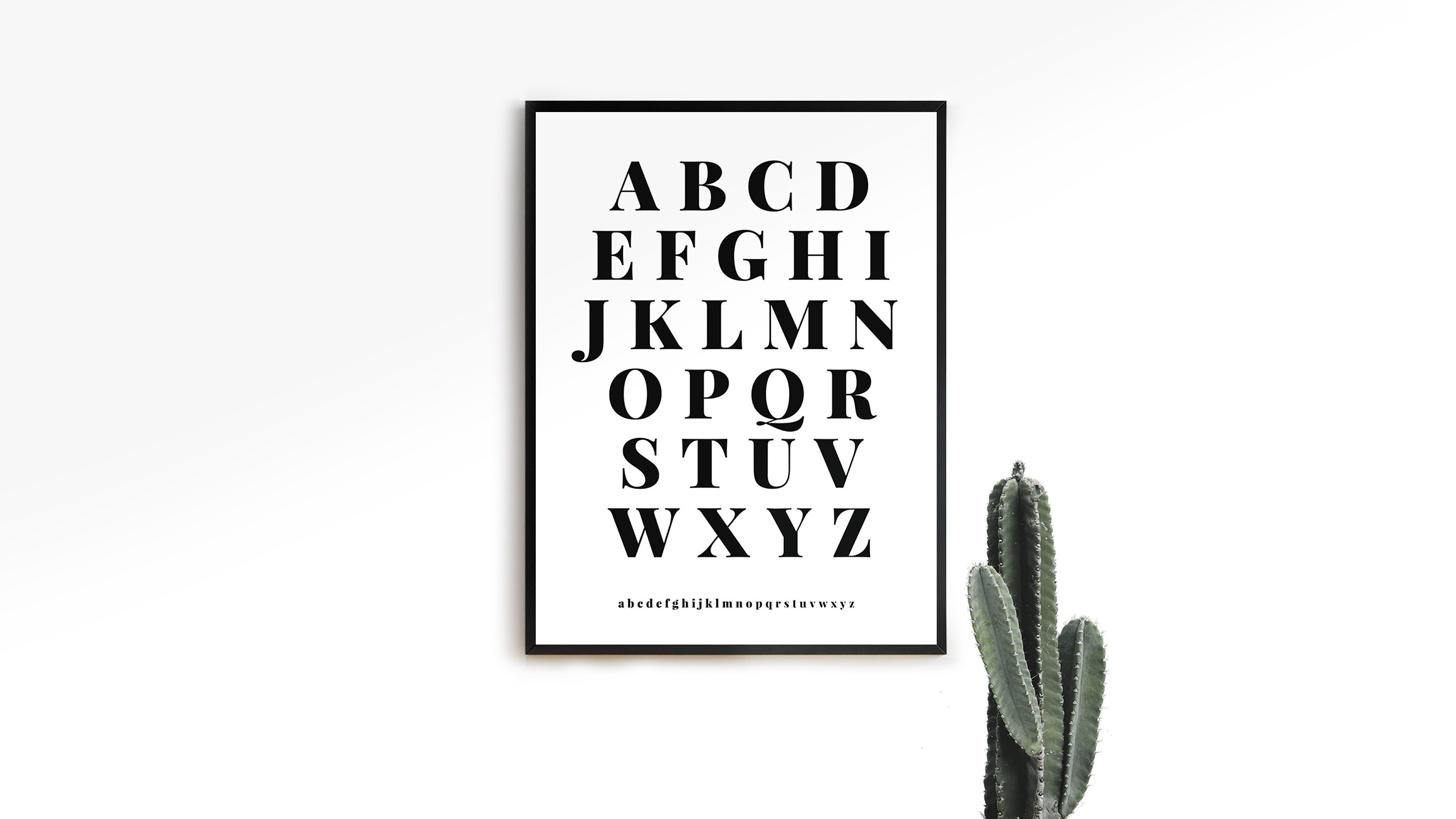 Alphabet Printable Art, A-Z Wall Art, Digital Download, Typography ...