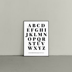 Alphabet Printable Art, A-Z Wall Art, Digital Download, Typography ...