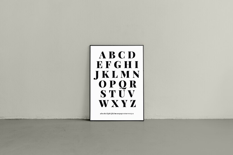 Alphabet Printable Art, A-Z Wall Art, Digital Download, Typography ...