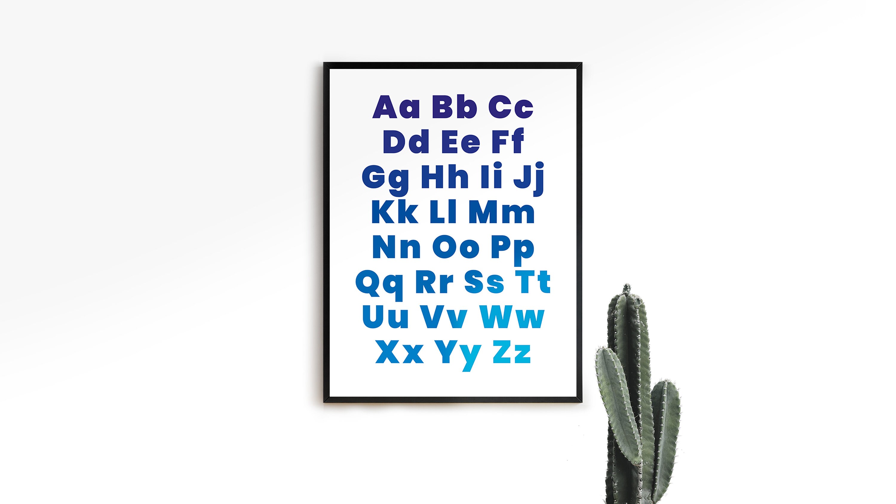 Alphabet Printable Art, A-Z Wall Art, Digital Download, Typography ...